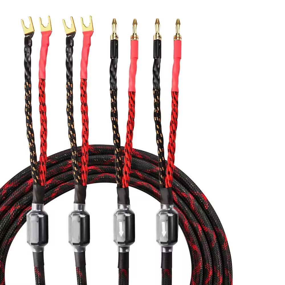 Mua Tertullus 1 Pair HiFi OFC Braid Speaker Cable with Banana Plug to ...