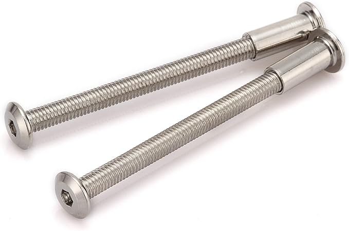 Anmas 10 piezas M6 Longitud 50 mm Muebles Junta Conector Tornillo y Tuerca de Tapa Kit Uso para ...