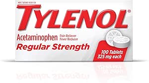 Amazon.com: Tylenol Regular Strength Tablets, 100 Count (Pack of 2 ...