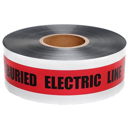 Presco Underground Detectable Tape: 3 in. x 1000 ft. (Red with Black "CAUTION BURIED ELECTRIC ...