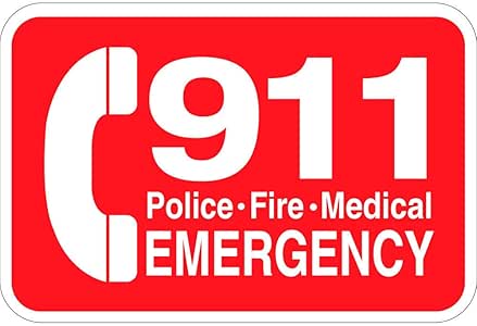 Amazon.com : 911 Police Fire Medical Emergency OSHA Label Vinyl Decal ...
