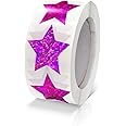 Amazon.com : Meitaat Pink Star Stickers Roll 1 inch Self Adhesive ...