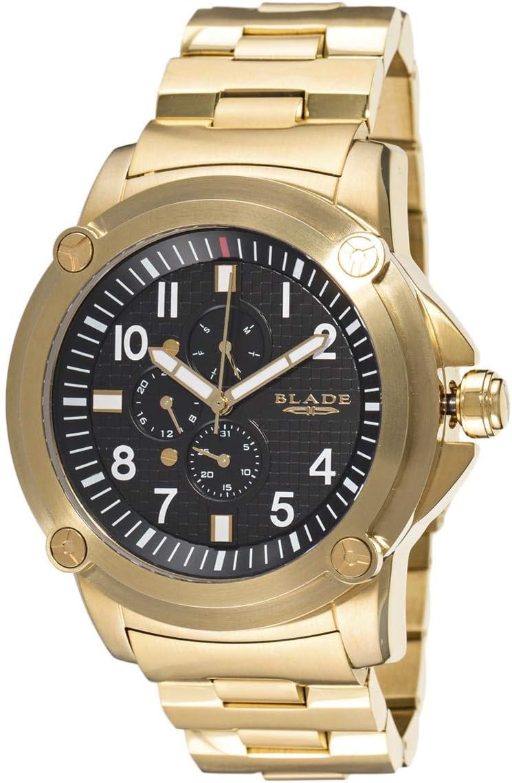 Blade Men's Analog 22K Gold Plated Stainless Steel Watch - 20-3292G-GN ...