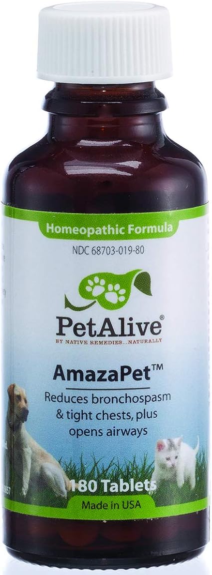 PetAlive AmazaPet 125 Tablets - Healthy Breathing for Wheezing Cats ...