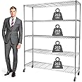Amazon.com: Metal Storage Shelves with Wheels, NSF Shelving Unit 60 X ...