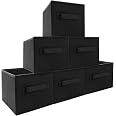 Amazon.com: Small Storage Bins[6 Pack] 9.0"x7.5"x7.5" Small Size Fabirc ...