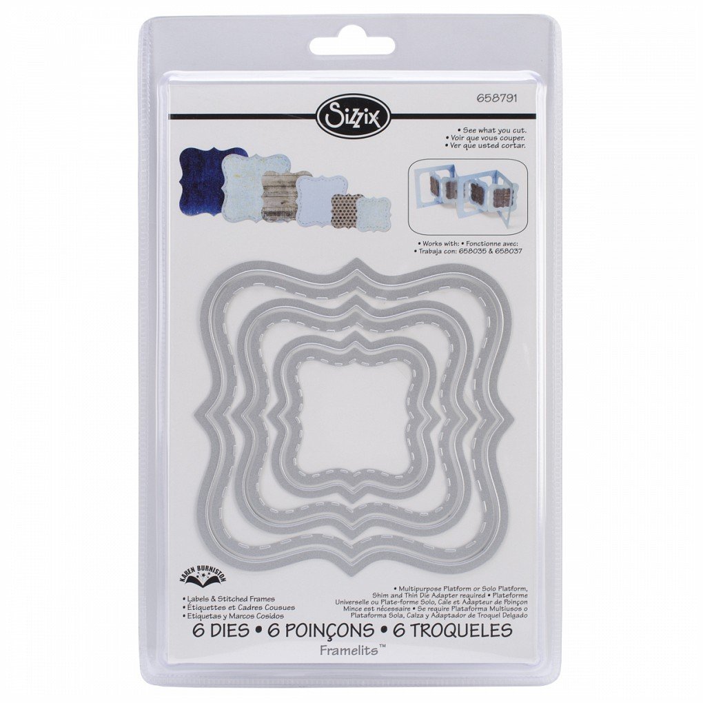 Sizzix Framelits Dies 6/PkgLabels & Stitched Frames: Amazon.co.uk ...