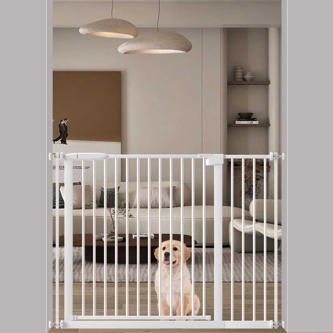 WAOWAO 1.37" Ultra Narrow Spacing Extra Wide Dog Pet Gate 30.11-45.86 ...