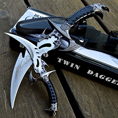 MOON KNIVES 2pc FANTASY CLAW Fixed Blade KNIFE TWIN DAGGER Set Draco w ...