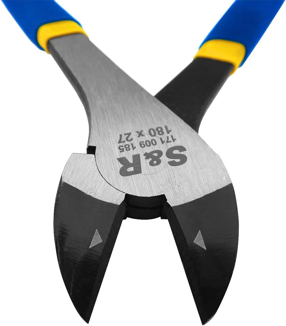 S&R Heavy-Duty Side Cutters 185 x 24 MM, CR-V Steel Double-Coated ...