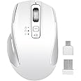 Amazon.com: CHHI Wireless Mouse with Bluetooth, USB-A, USB-C Receiver, Rechargeable, Full Size ...