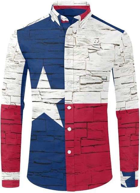 Amazon.com: Lumos3DPrint Texas State Flag Mens Long Sleeve Shirt: Clothing