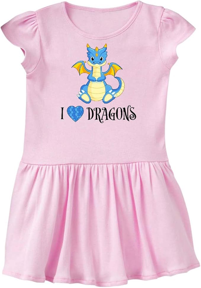 Amazon.com: inktastic I Love Dragons with Cute Blue Dragon Toddler ...