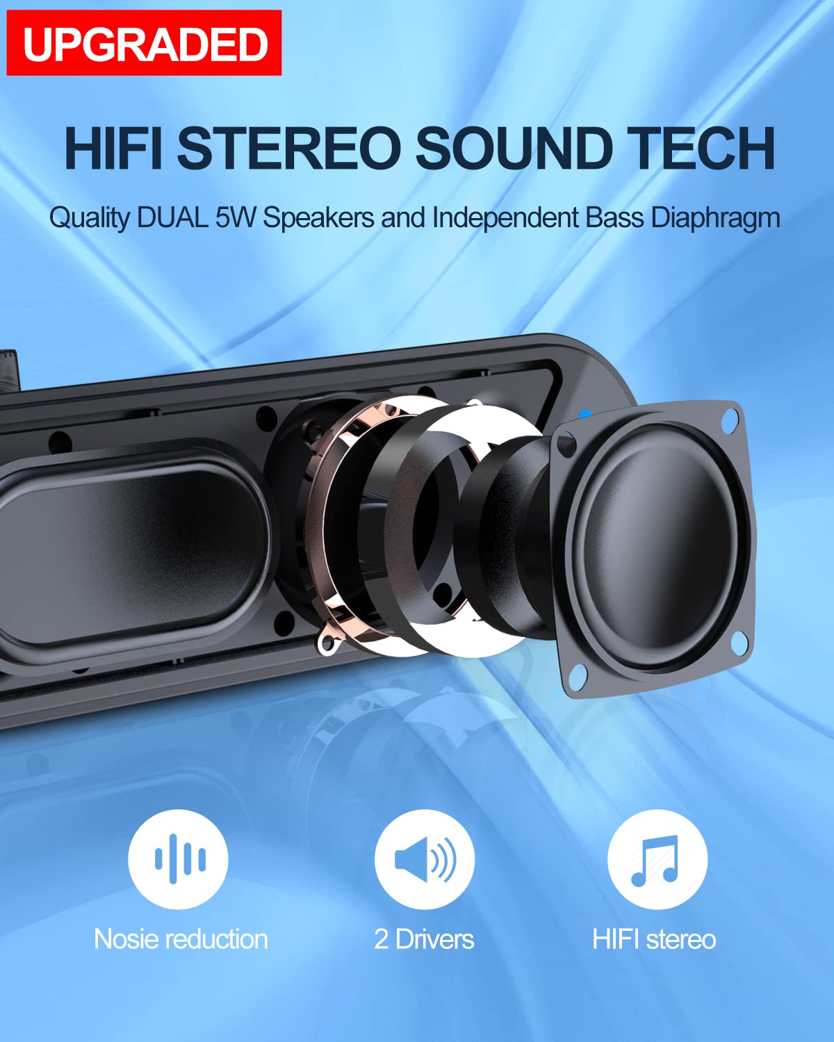 Mua LENRUE Computer Speakers,Wired USB-Powered Sound-bar with 10W ...