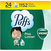 Amazon.com: Puffs Plus Lotion with Vicks Facial Tissues, 24 Cubes, 48 ...