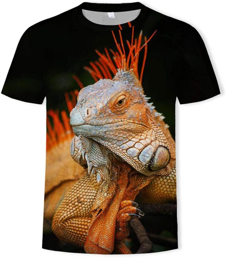 Summer Men T-Shirts 3D Print Animal Lizard T Shirt Short Sleeve Lizard ...