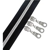 Amazon.com: #5 Silver Teeth Metallic Nylon Coil Zippers by The Yard ...