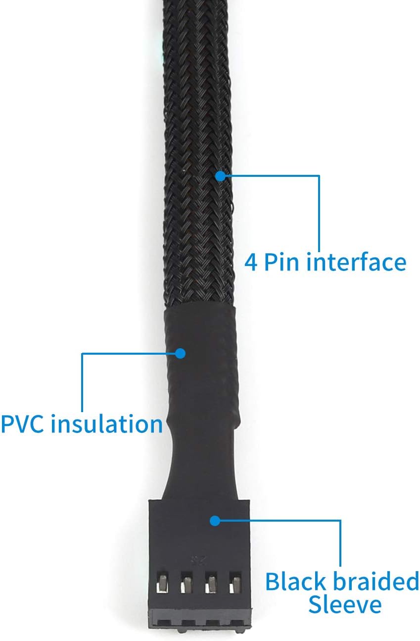 2 Pack PWM Fan Splitter Cable – 1 to 5 Computer Fan Splitter Cable ...