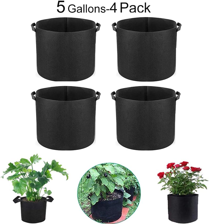 Amazon.com : Grow Bags 5 Gallon, Vegetables/Flower/Plants Growing Bag ...
