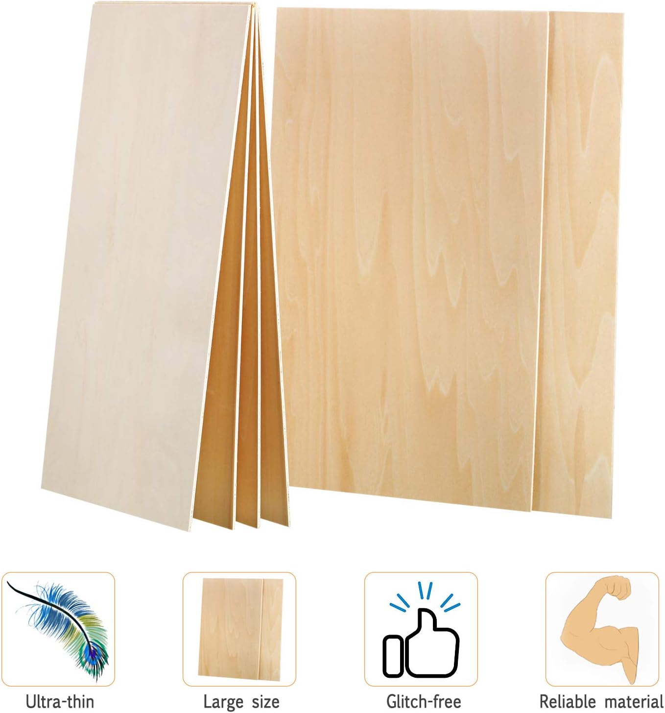 Legno grezzo 10 Confezioni Fogli Legno di Balsa 300 x 200 x 1.5 mm ...