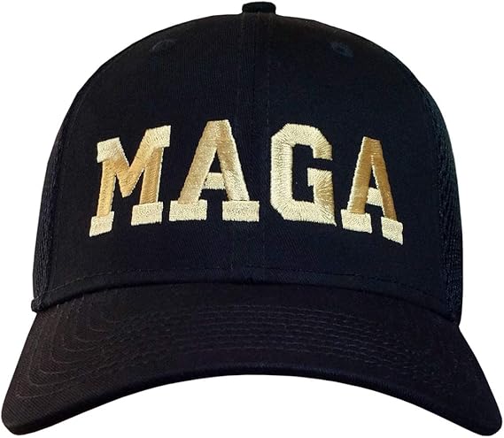 MAGA Black/Gold - New Era Structured Mesh Snap Back Cap - Trump Cap ...