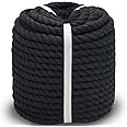 Amazon.com: SINYLOO Black Rope 1/2 inch Twisted Cotton Rope, Thick Rope ...