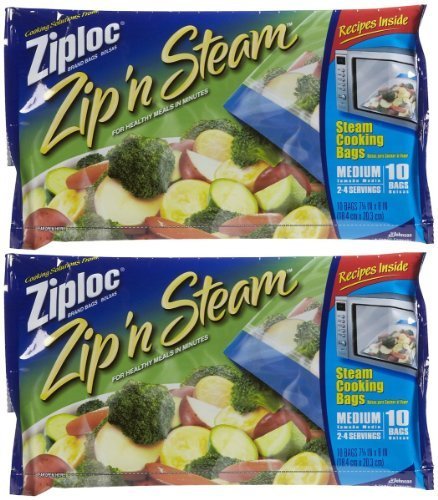 Pack of 2 ZIPLOC Zip N STEAM Bag-Medium tillescenter Food Service ...