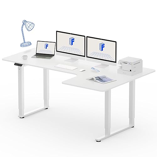 FLEXISPOT Dual Motor 4 Legs L Shaped Standing Desk Corner Desk Computer ...