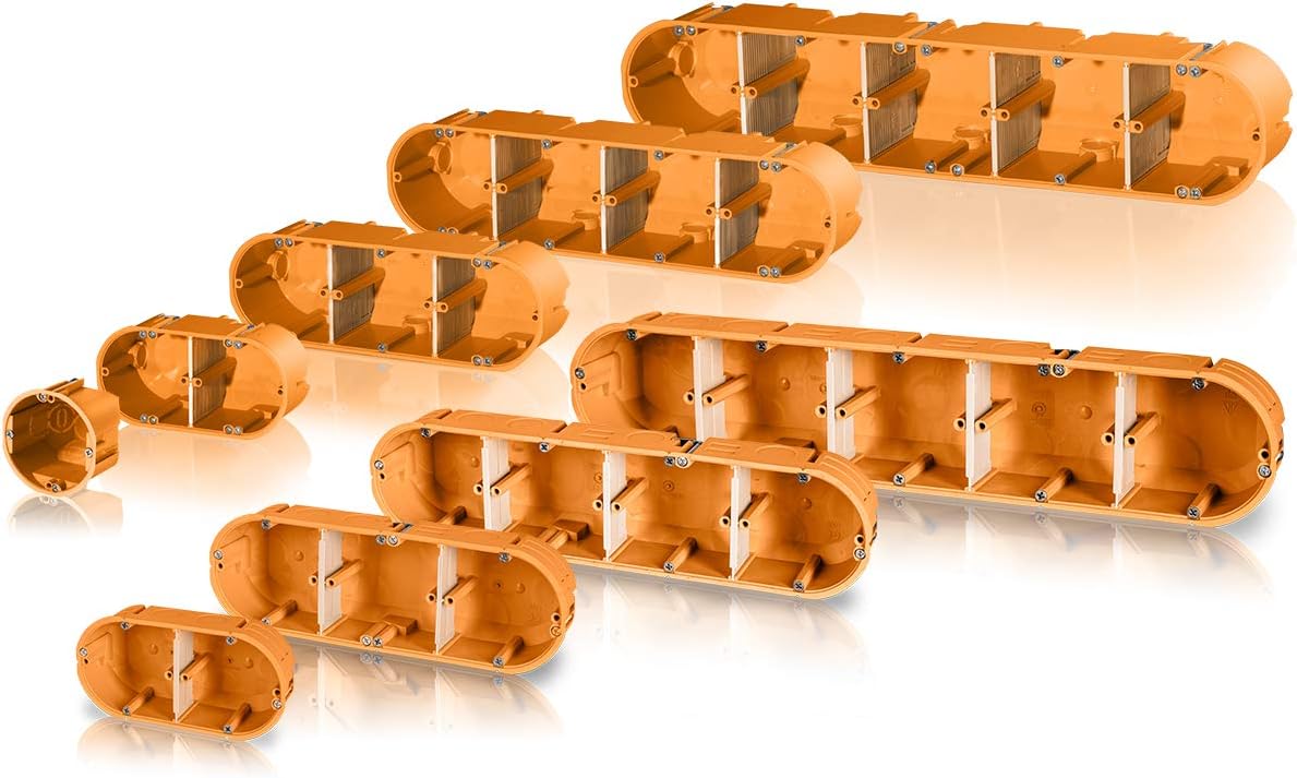 F-TRONIC Cavity Wall Solid, 5-way Socket, 60 mm Deep [Pack of 5 Blue ...