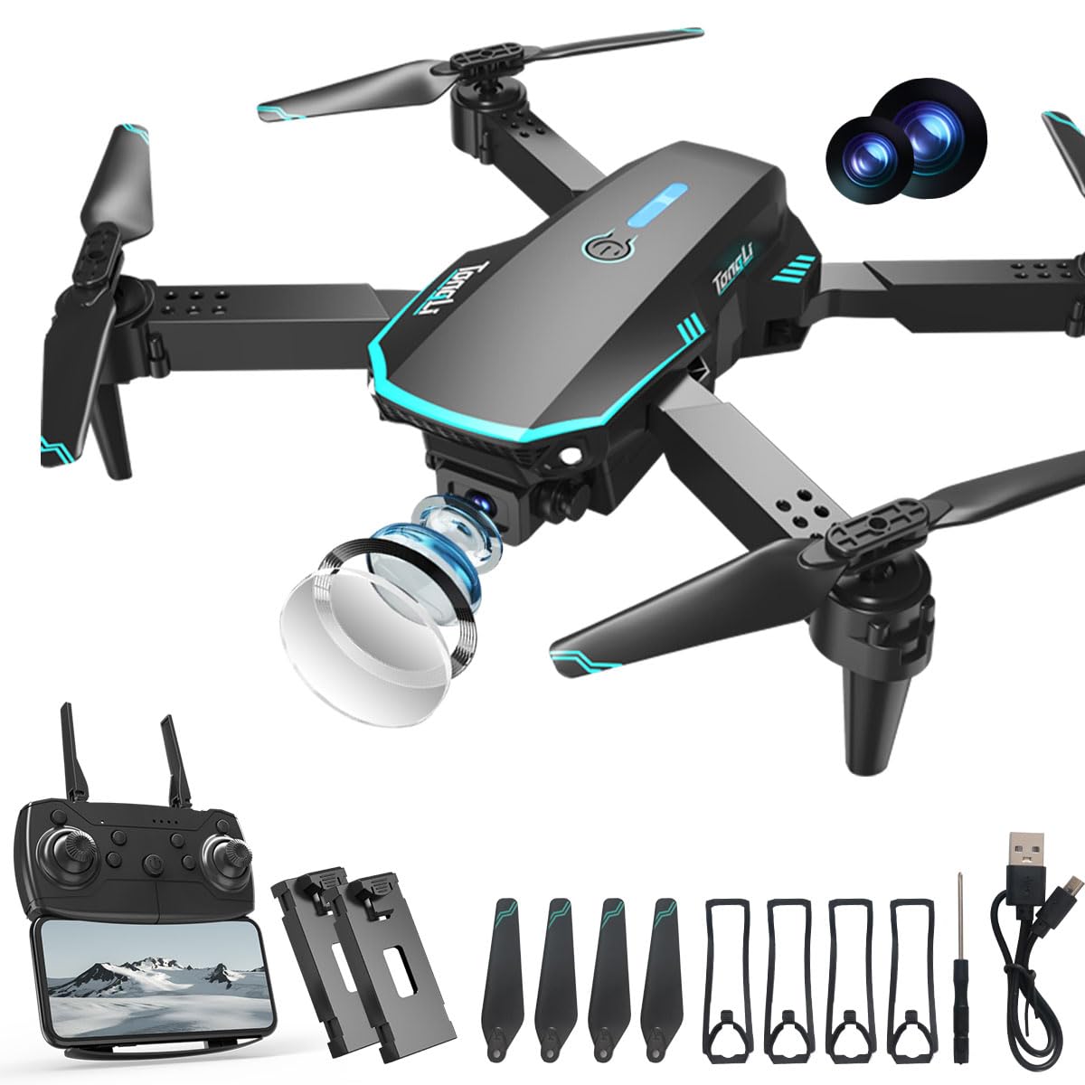 Drone with dual camer Foldable RC Drone for Kids - Easy-to-Fly Indoor ...