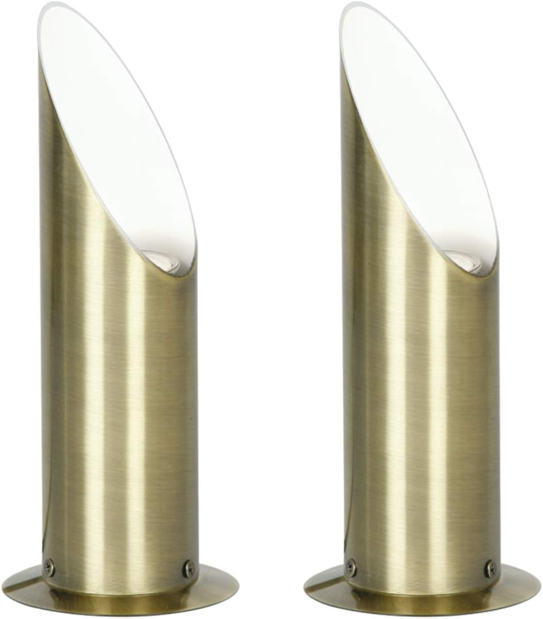 illucio Antique Brass Up GU10 LED Compatible Table/Floor Uplighter (2 ...