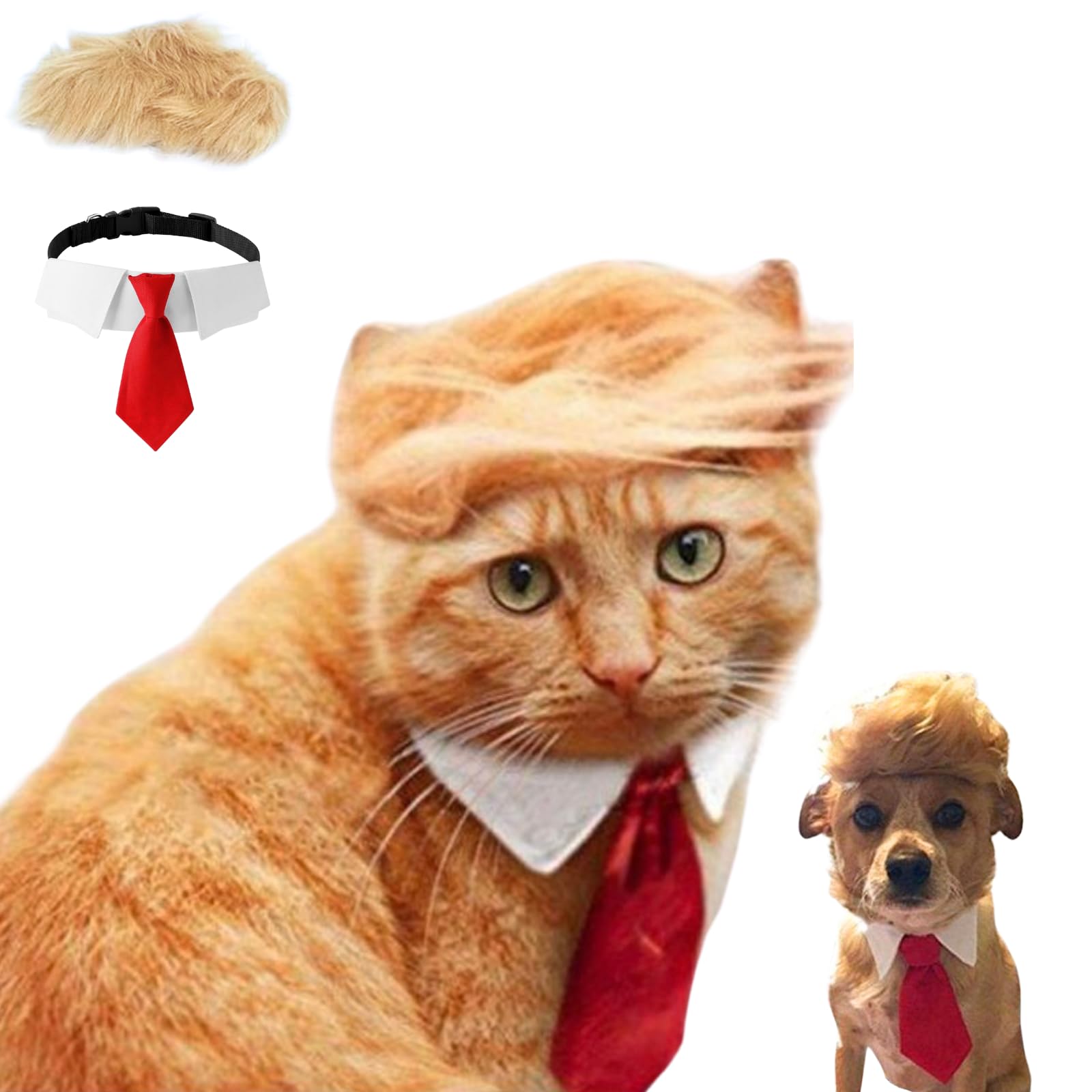 Pet Cat/Dog Blonde Wig with Tie - Iconic and Playful Toupee Hat ...