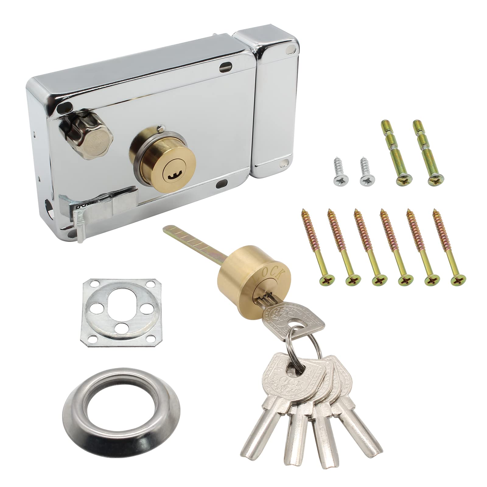 Mua Home Safety Vertical Keyway Cylinder Deadbolt Rim Lock Set Exterior ...