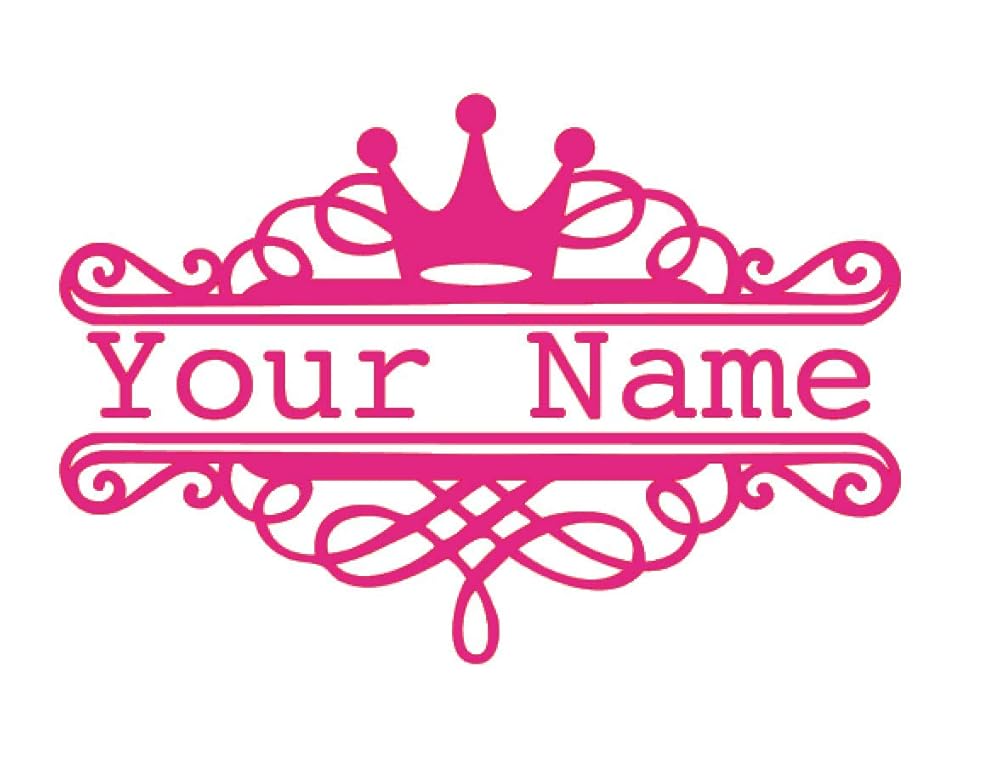 Amazon.com: Custom Princess Crown Name Vinyl Decal - Fantasy Bumper ...