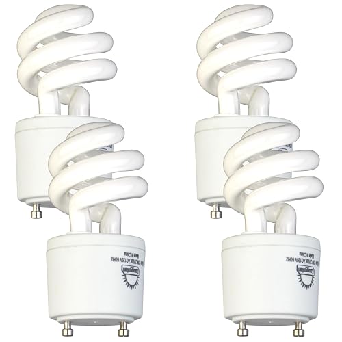 13 Watt GU24 Base 2 Prong Light Bulb, CFL T2 Mini Twist Lock Spiral ...
