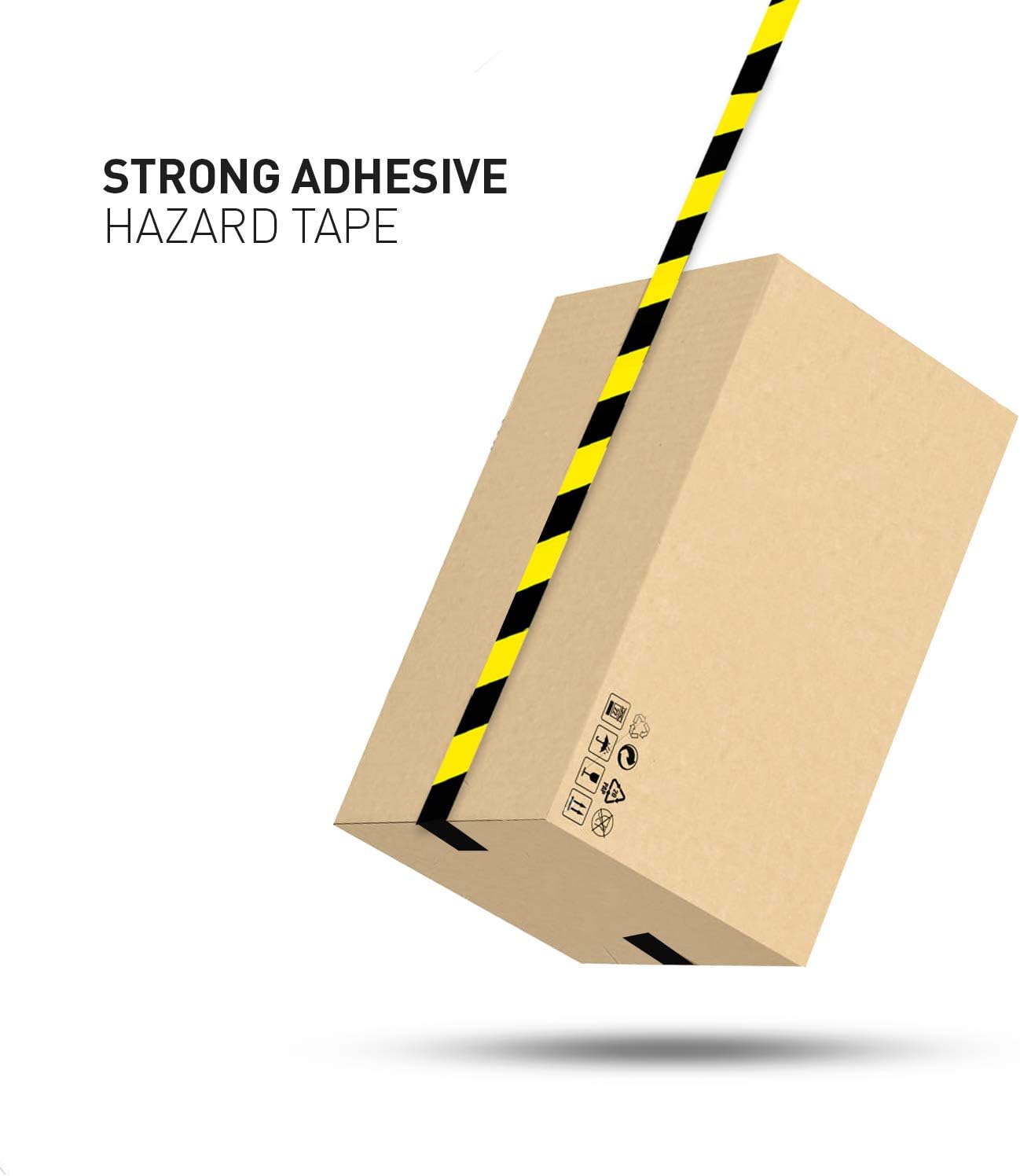 Black Yellow Adhesive Hazard Tape 50mm alt to Social Distancing Floor ...