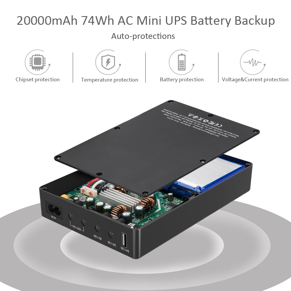 Mua Shanqiu Mini UPS Battery Backup Uninterruptible Power Supply for ...