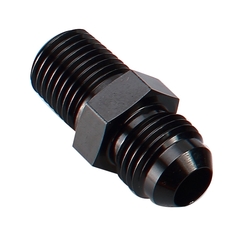 JIC 3AN 3 8 24 Male Flare To 1 4 NPT Male Thread Black Anodized