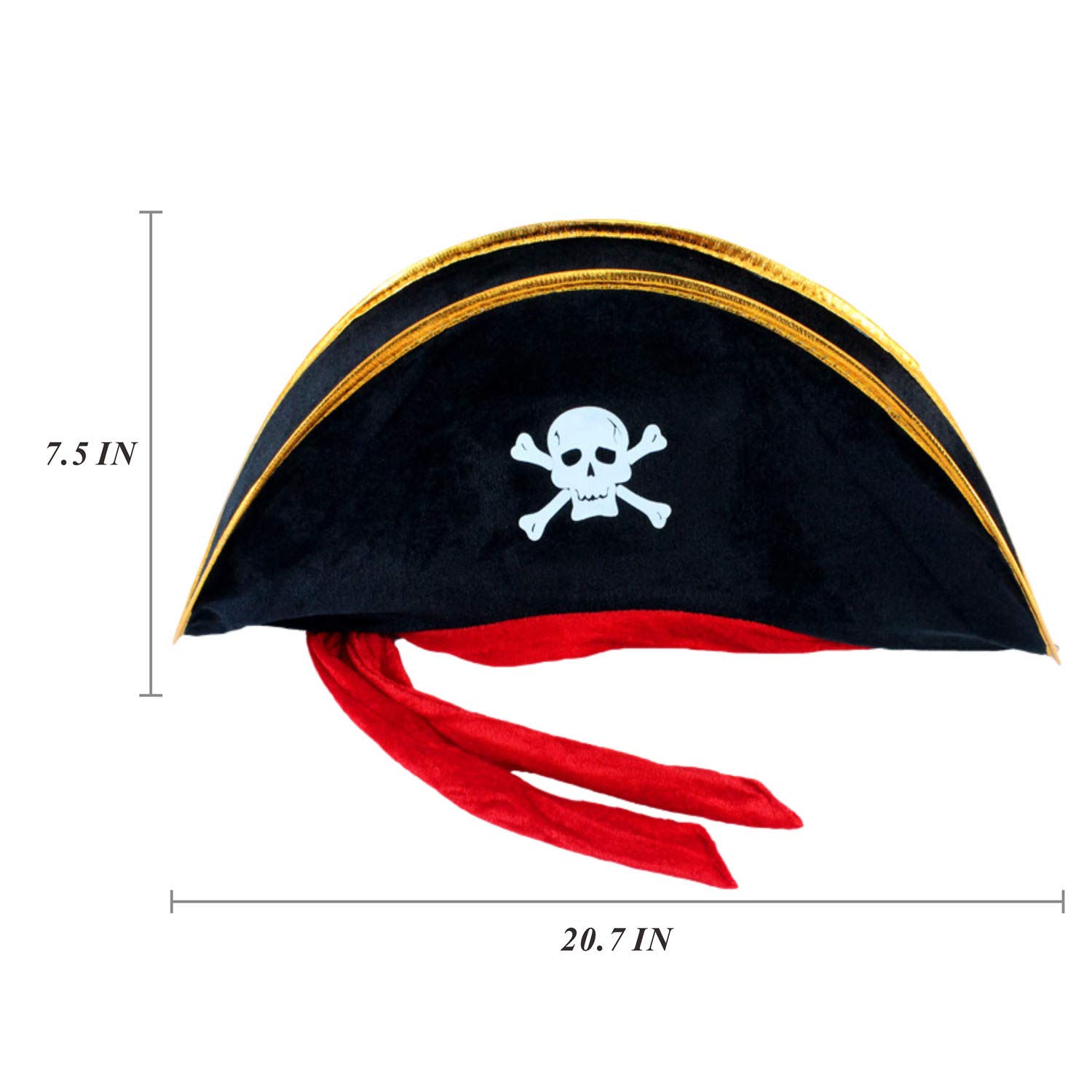 Mua 2 Pieces Pirate Hat Skull Print Pirate Captain Costume Cap - Pirate ...