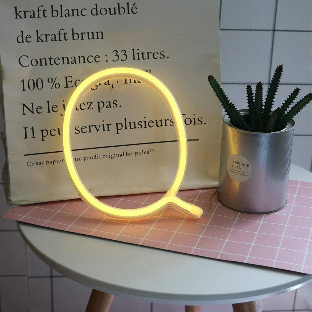 ENUOLI LED Warm White Letters Neon Lights Alphabet Lights Marquee ...