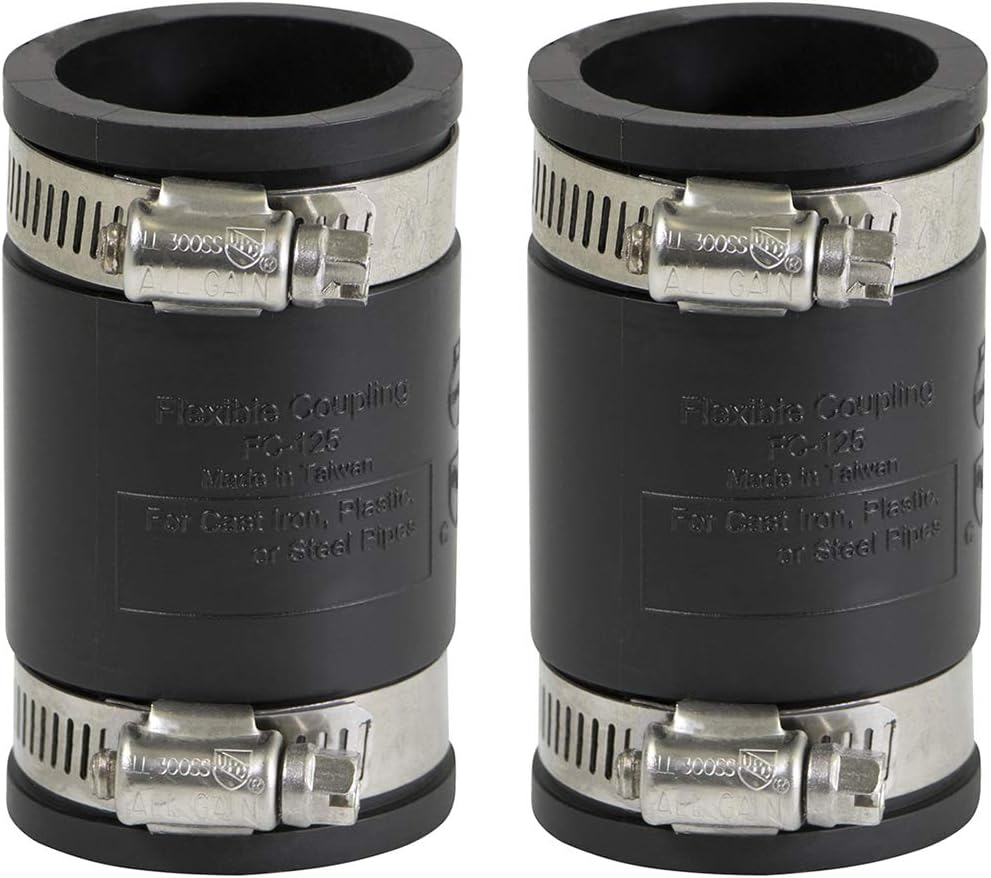 Supply Giant 6I44x2 Flexible PVC Coupling with Stainless Steel Clamps 1 ...