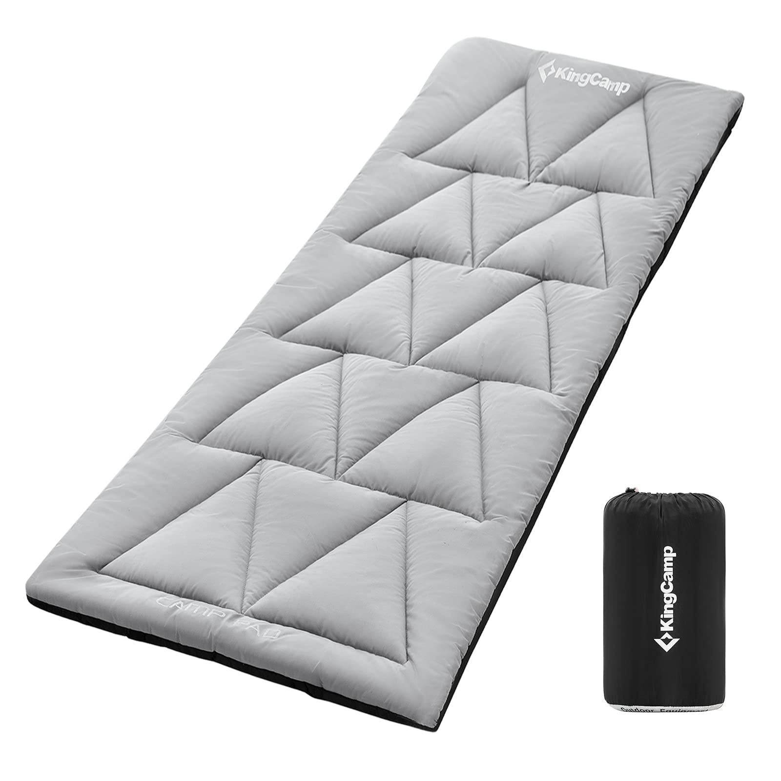 KingCamp Cot Pad for Camping, Comfortable Lightweight Mat, Puffy Soft ...