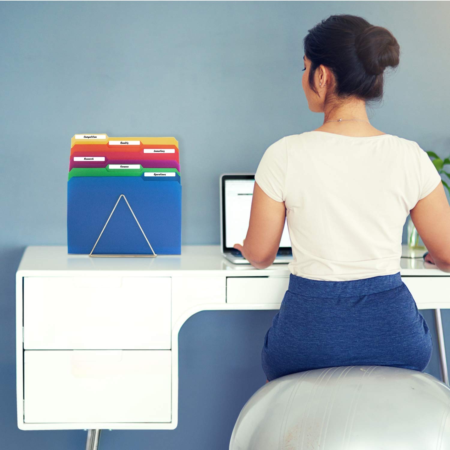 Mua Dunwell Plastic Colored File Folders - (6 Pack), Sturdy 1/3 Tab ...