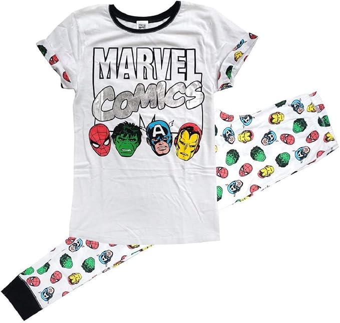 Womens Marvel Comic Head Pyjamas Size 8 to 22 (16-18): Amazon.co.uk ...