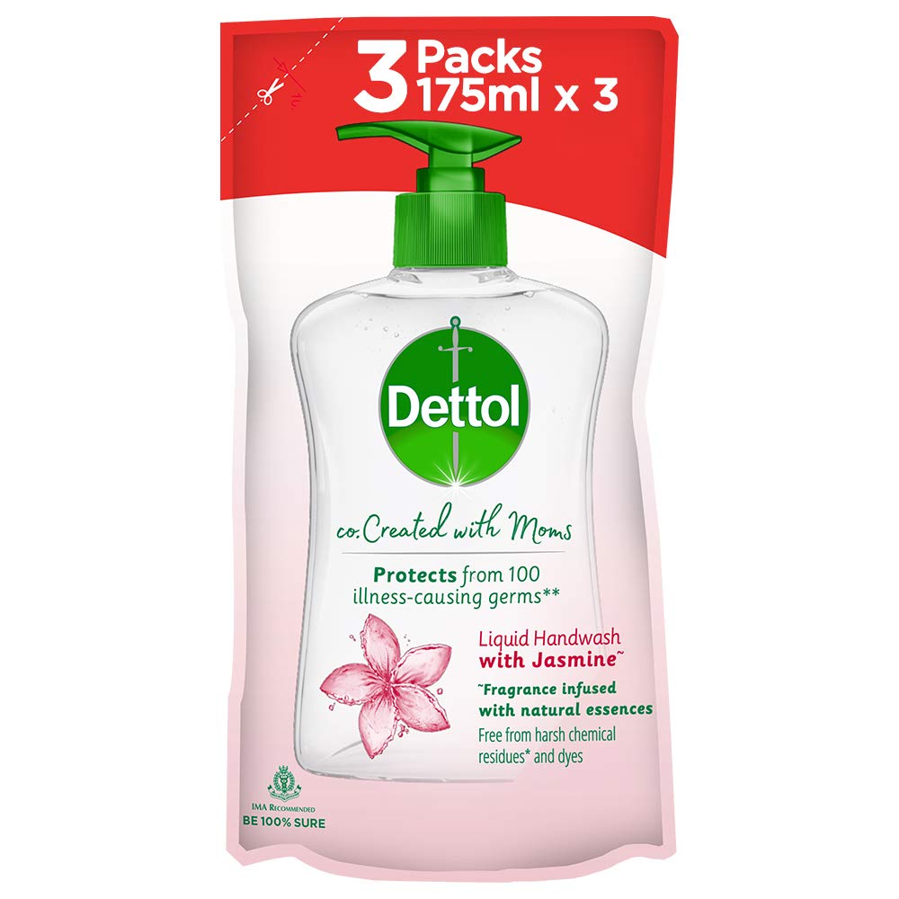 Dettol Jasmine Handwash Refill, 175ml Each (Pack of 3) (co-Created with ...