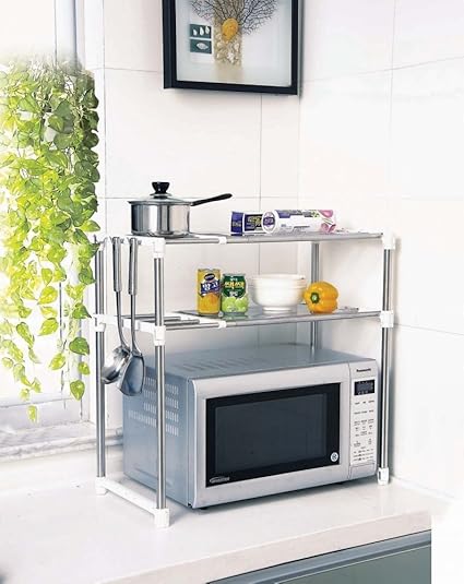 Stainless Steel Microwave Oven Storage Rack for Kitchen Storage (ST-09 ...