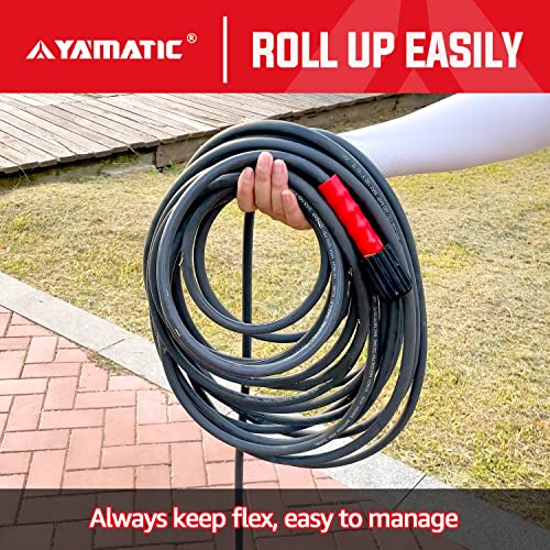 YAMATIC Super Flexible Pressure Washer Hose 50 FT 1/4", Kink Resistant Power Washer Hose ...