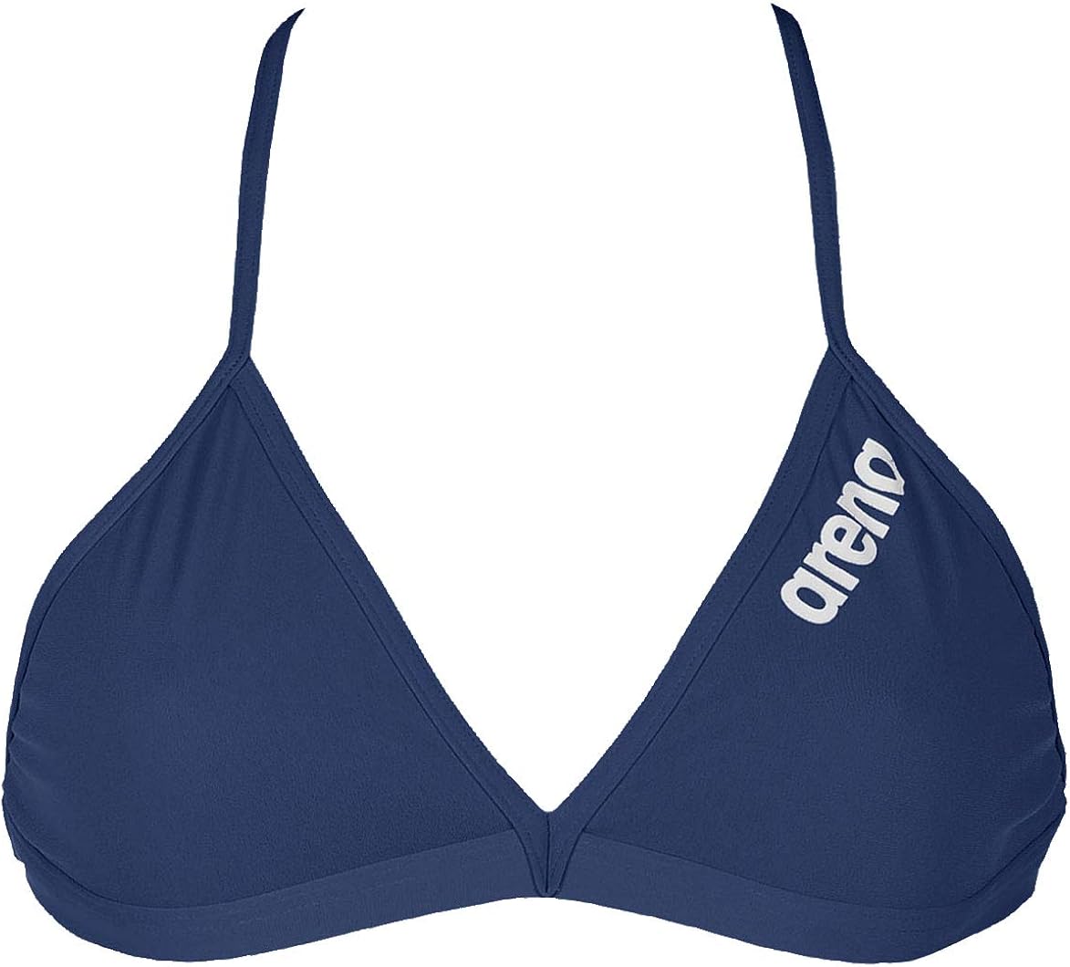 arena Solid Tie Back Maxlife Bikini Top, Navy - White, 32: Amazon.co.uk ...