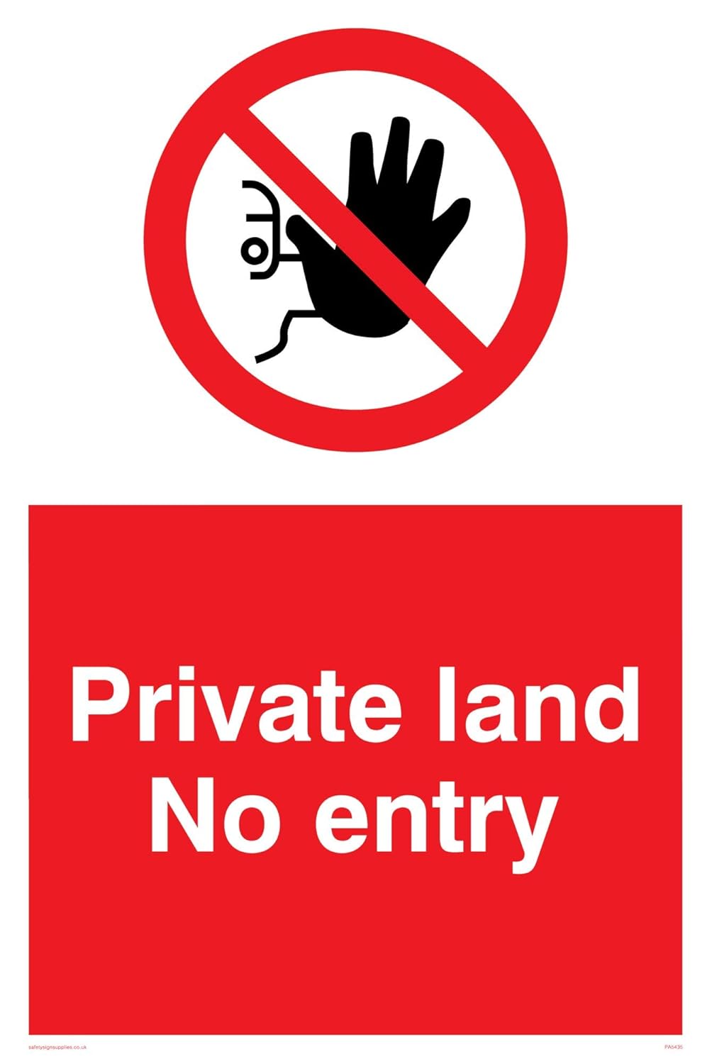 Viking Signs PA5435-A4P-V”Private Land No Entry” Sign, Vinyl, 300 mm H ...
