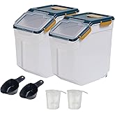 Amazon.com: Begino Large Flour Storage Container Bin 50lb, 2Pack ...